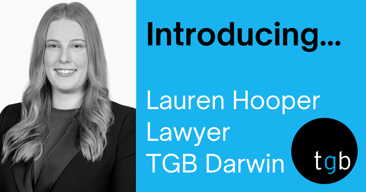Lauren Hooper relocates to our Darwin office! - Tindall Gask Bentley ...
